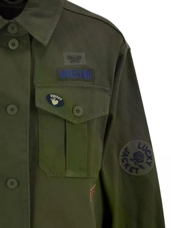 Max Mara Embroidered-patch Cotton Jacket