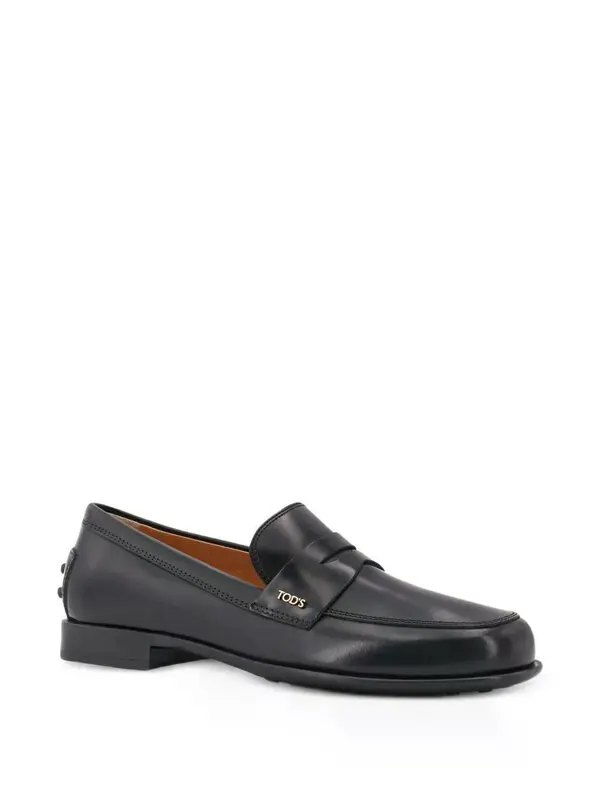 TOD'S Gommino Leather Loafers - Black