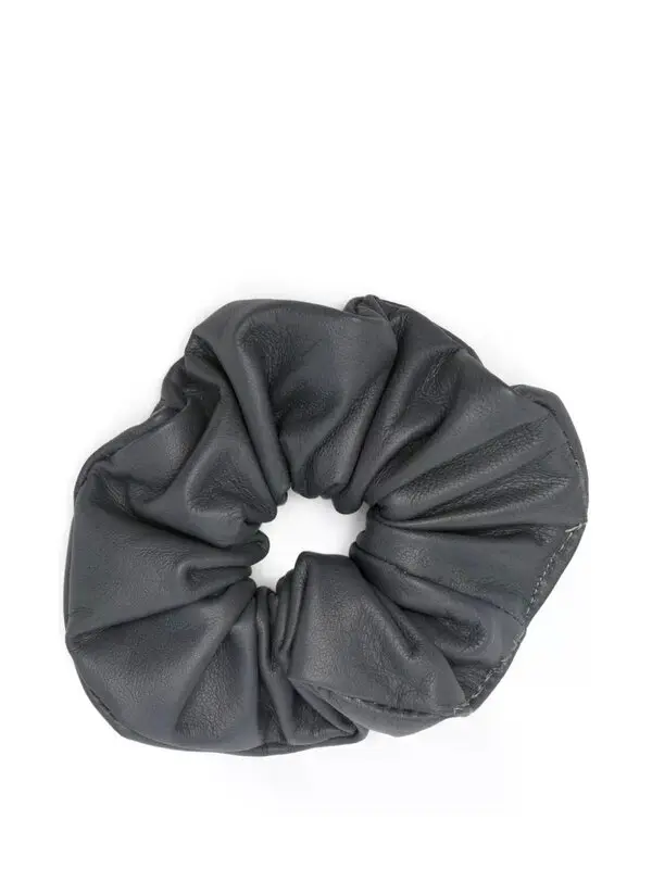 MANOKHI Leather Scrunchie - Grey