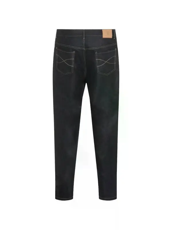 Brunello Cucinelli Contrast-stitch Straight-leg Trousers