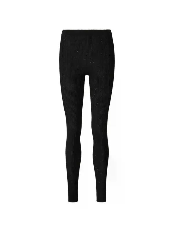 TOM FORD Sequin-embellished Ribbed Knit Trousers - Black
