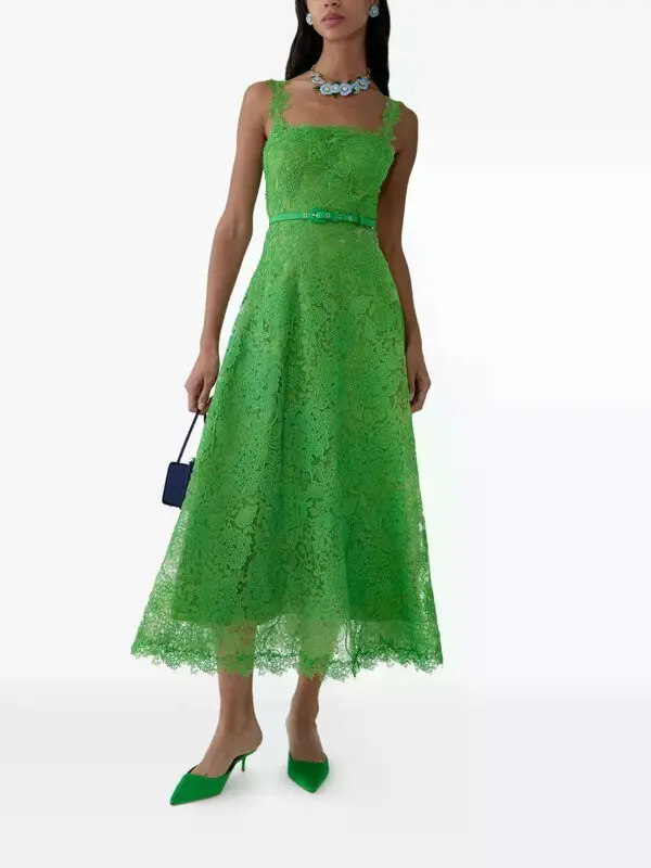 Carolina Herrera Hydrangea Lace Midi Dress