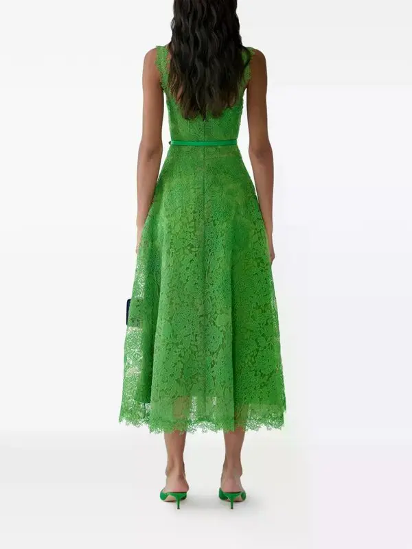 Carolina Herrera Hydrangea Lace Midi Dress