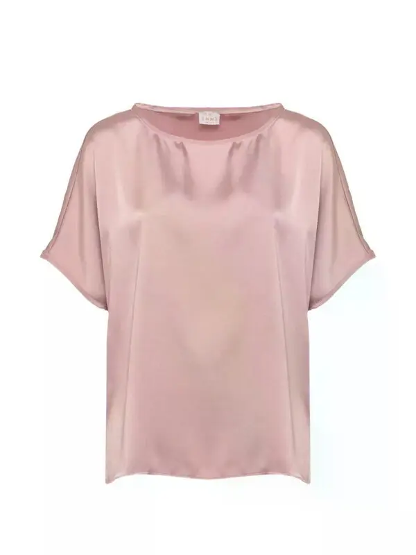 EMME Satin-finish Short-sleeved Blouse