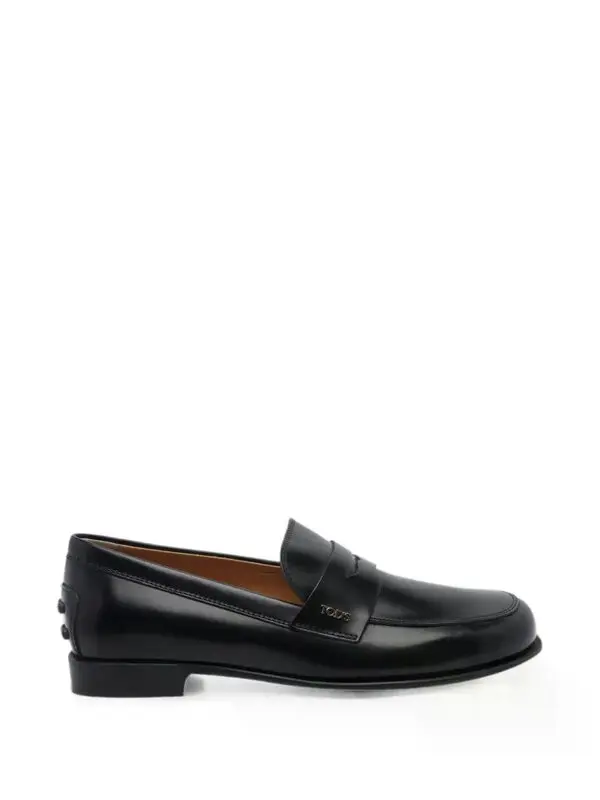 TOD'S Logo-plaque Leather Loafers