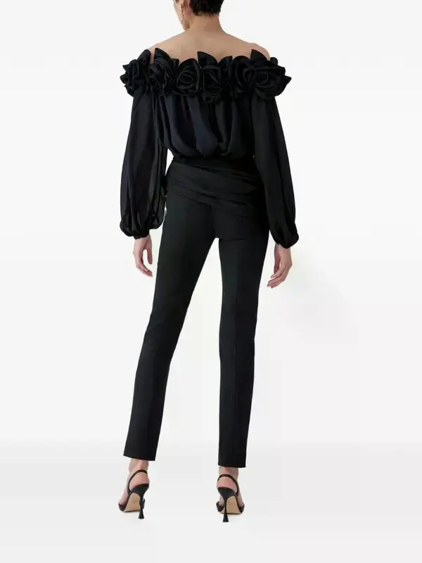 Carolina Herrera Rosette-sash Skinny Trousers