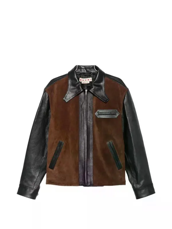 Marni Panelled Zipped Leather Jacket