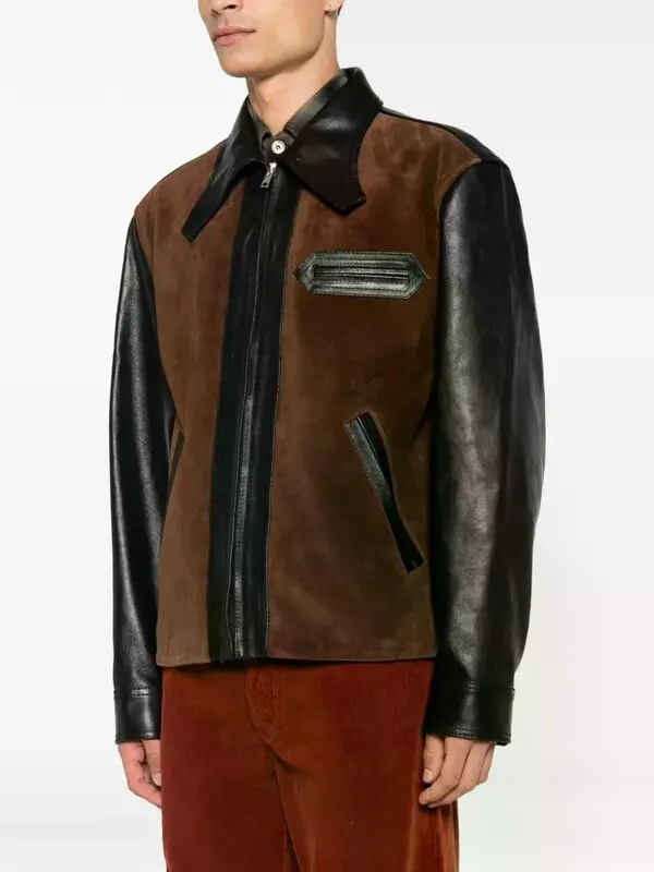 Marni Panelled Leather And Suede Jacket