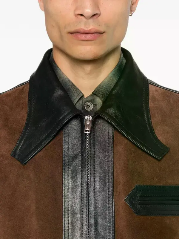 Marni Panelled Leather And Suede Jacket