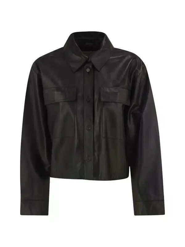 Max Mara Cropped Lamb Leather Jacket
