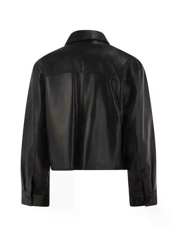 Max Mara Cropped Lamb Leather Jacket