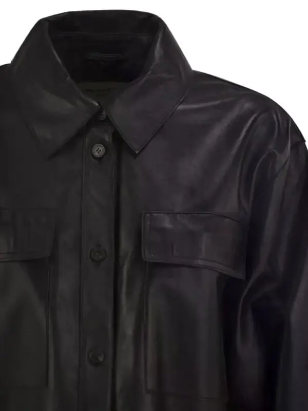 Max Mara Cropped Lamb Leather Jacket