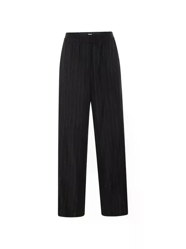 Brunello Cucinelli Pinstripe Sequin-embellished Trousers - Blue