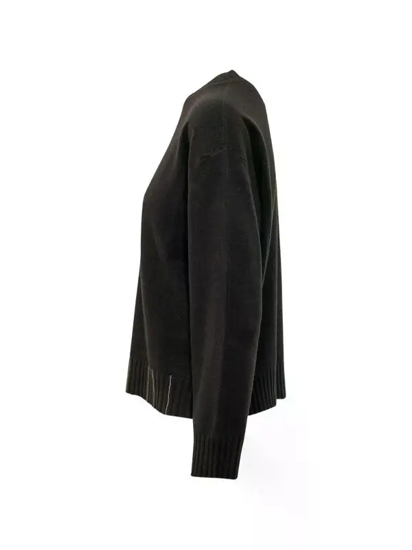 Fabiana Filippi Embellished Ribbed Crew Neck Sweater - Black