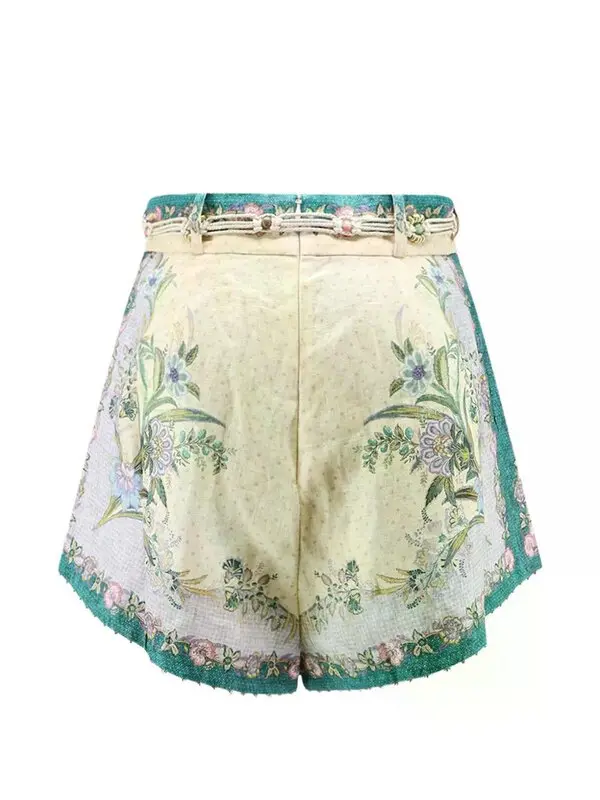Zimmermann Indra Floral-print Linen Shorts