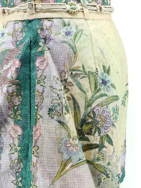 Zimmermann Indra Floral-print Linen Shorts