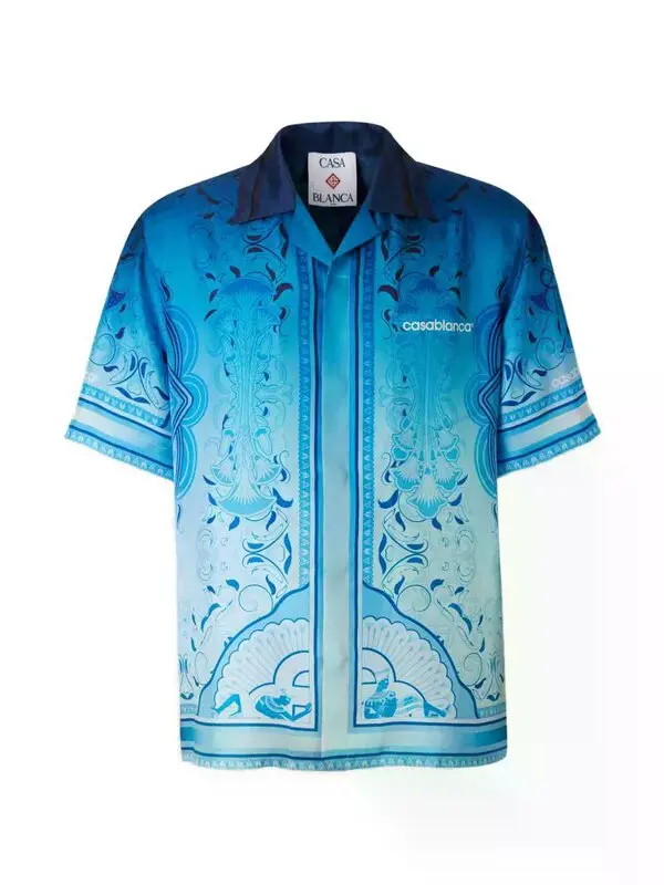 Casablanca Egyptian Rug Silk Shirt - Blue