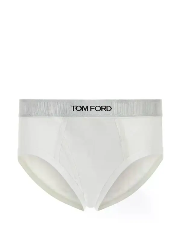 TOM FORD Logo-waistband Briefs - White