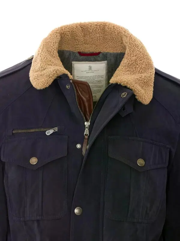 Brunello Cucinelli Shearling-collar Multi-pocket Jacket