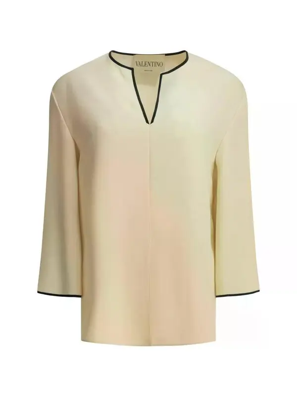 Valentino Garavani Contrast-trim Silk Blouse