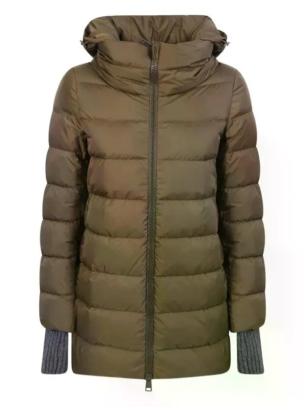 Herno Ribbed-cuff Hooded Padded Coat