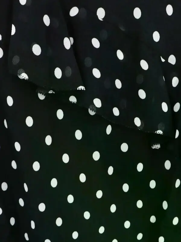 SELF-PORTRAIT Polka-dot Ruffle-trim Maxi Dress