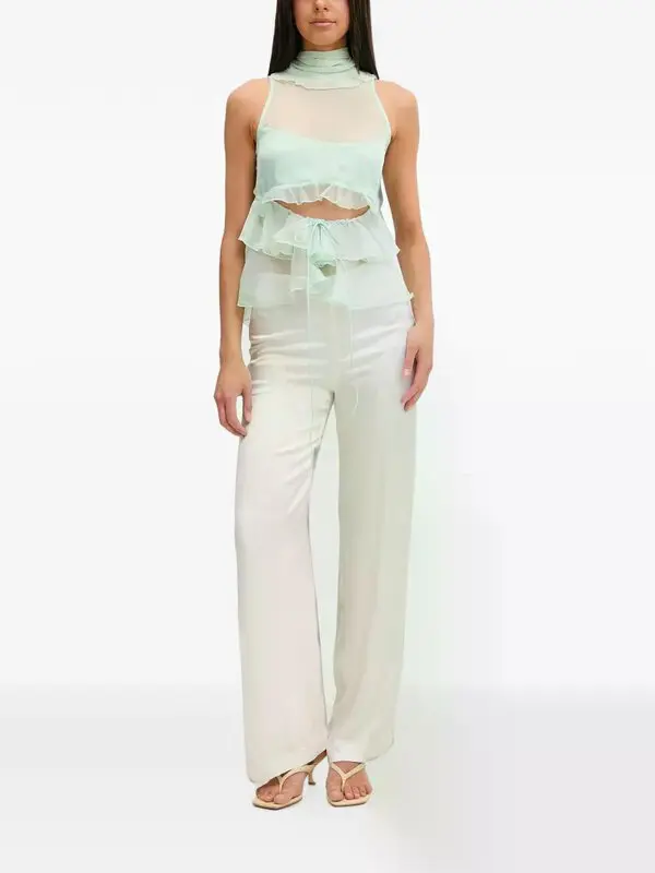 Bardot Cynthia Ruffled Cut-out Sleeveless Blouse