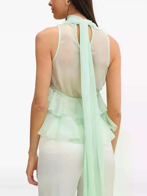 Bardot Cynthia Ruffled Cut-out Sleeveless Blouse