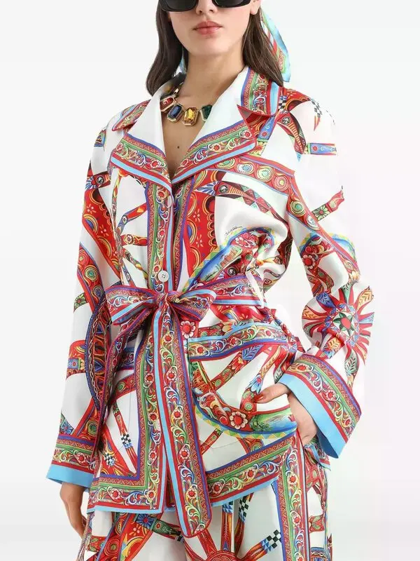 Dolce & Gabbana Carretto-print Silk Twill Vanity Shirt