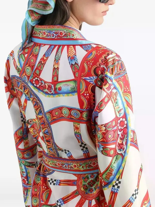 Dolce & Gabbana Carretto-print Silk Twill Vanity Shirt