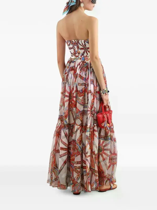 Dolce & Gabbana Carretto-print Charmeuse Top