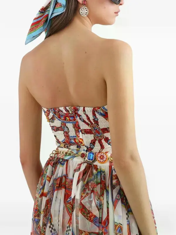 Dolce & Gabbana Carretto-print Charmeuse Top