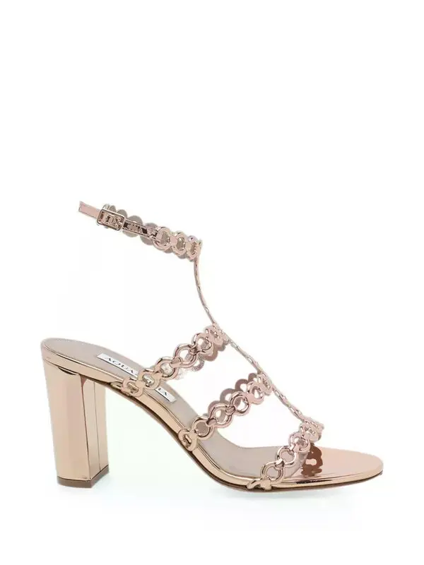 AQUAZZURA Infinity Chain Heeled Sandals - Pink