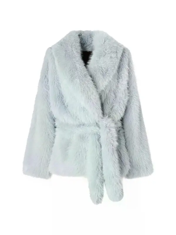 Pinko Faux Fur Blouson Jacket With Belt
