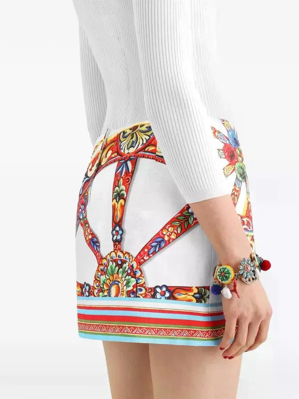 Dolce & Gabbana Carretto-print Fabric Mini Skirt