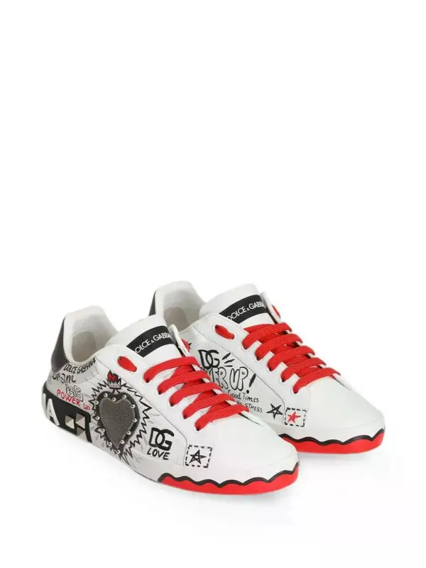 Dolce & Gabbana Graffiti-print Heart-patch Sneakers