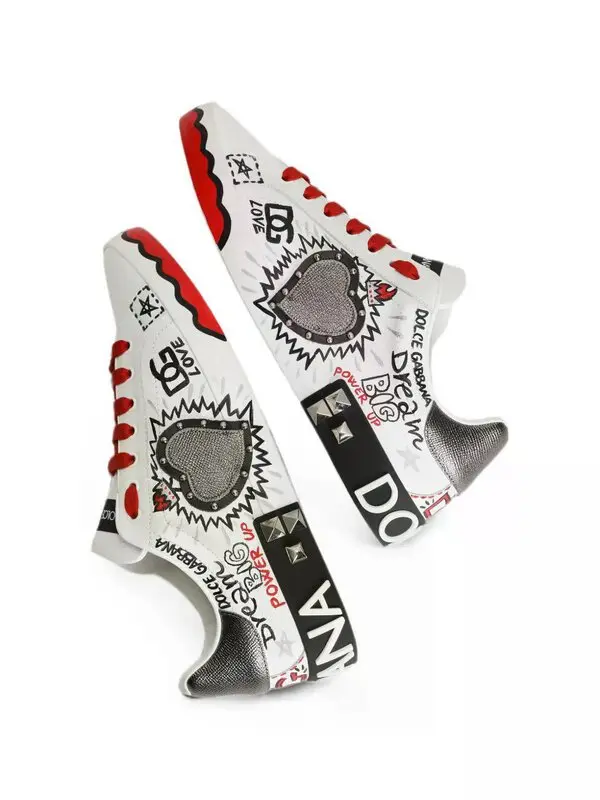 Dolce & Gabbana Graffiti-print Heart-patch Sneakers