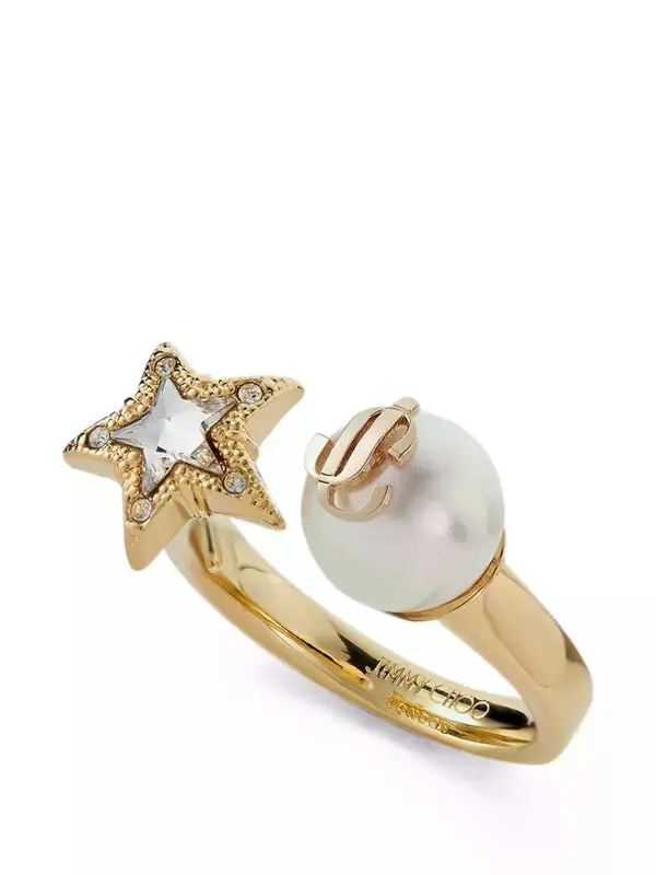JIMMY CHOO Star Pearl Ring - Gold