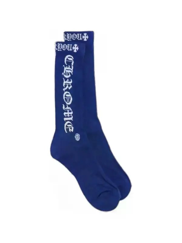 Chrome Hearts Logo Intarsia Socks - Blue