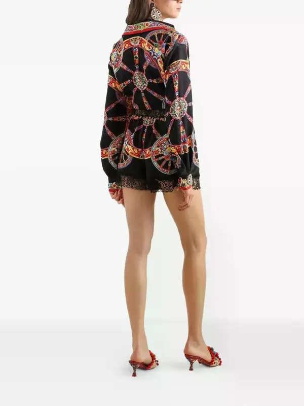 Dolce & Gabbana Carretto-print Lightweight Satin Jumpsuit
