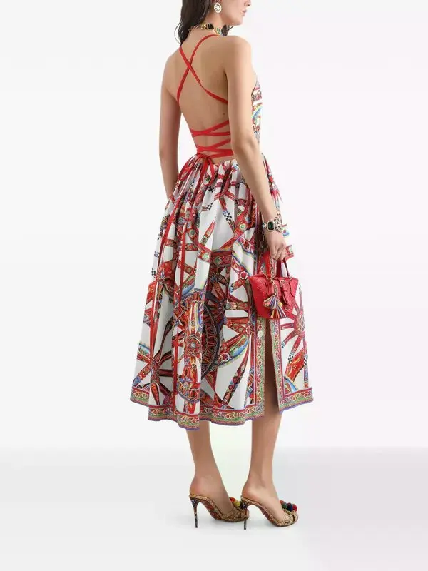 Dolce & Gabbana Carretto-print Poplin Short Dress