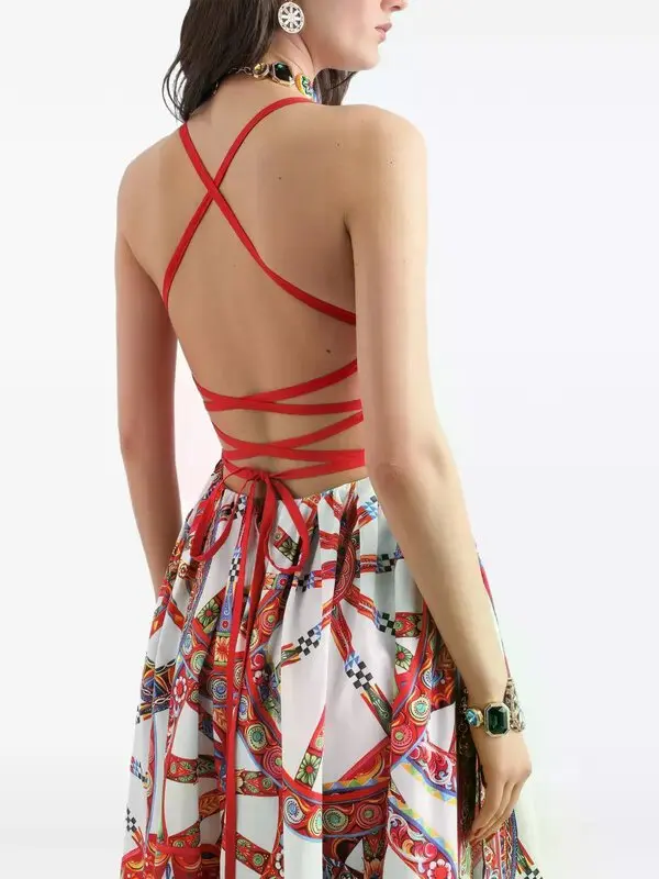 Dolce & Gabbana Carretto-print Poplin Short Dress