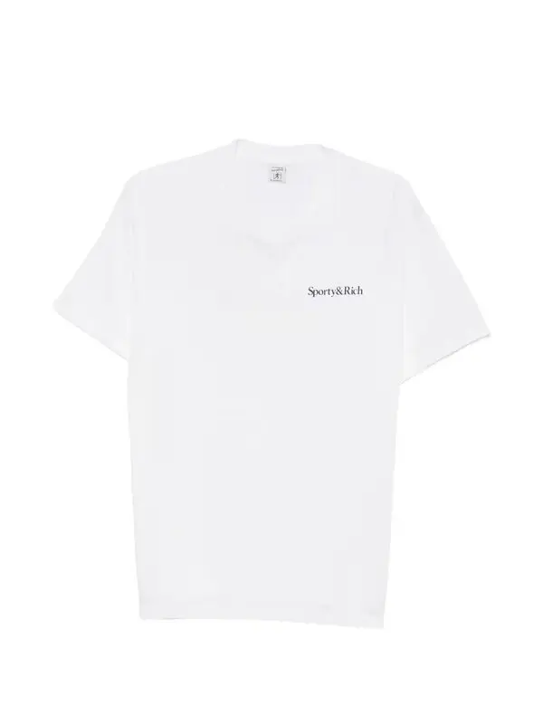 Sporty & Rich Cotton T-shirt With Slogan And Logo Detail