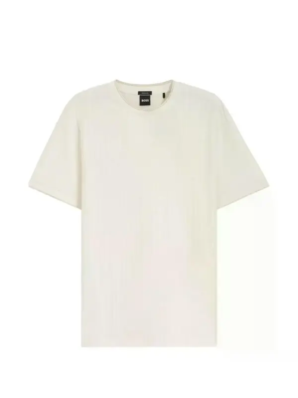 BOSS Regular-fit T-shirt In Striped Cotton - Grey