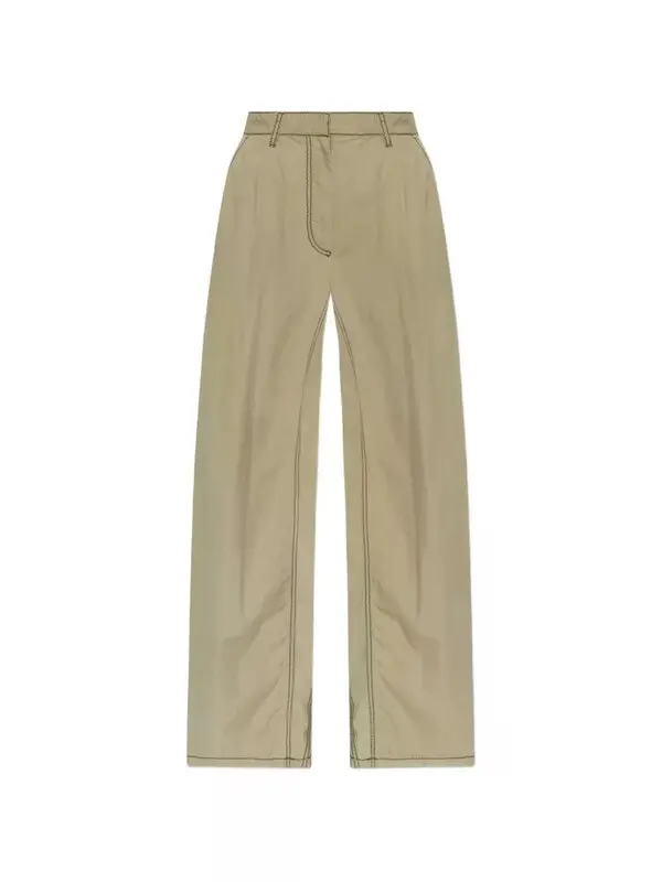 DIESEL® Contrast Stitch Wide-leg Trousers - Green