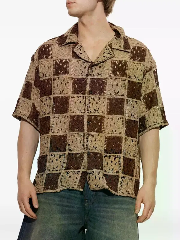 Amiri Ma Quad Checkered Crochet Shirt