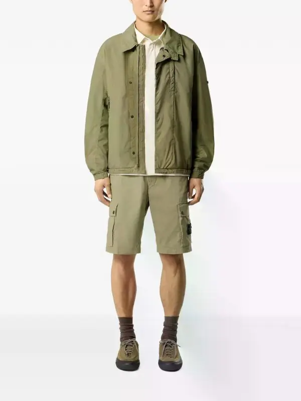 Stone Island Stretch Organic Cotton Twill Cargo Bermuda Shorts - Neutrals