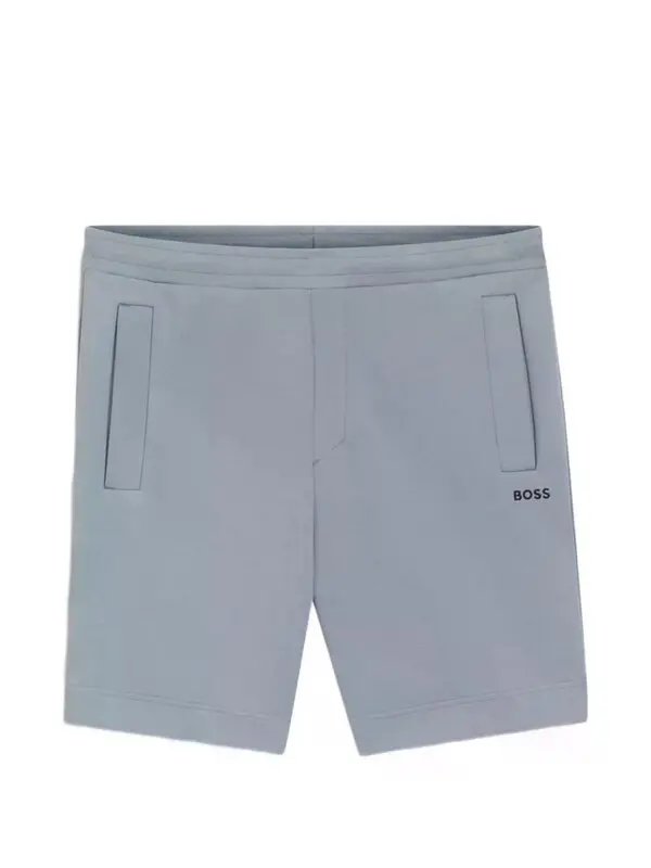BOSS Logo Embroidered Track Shorts - Blue