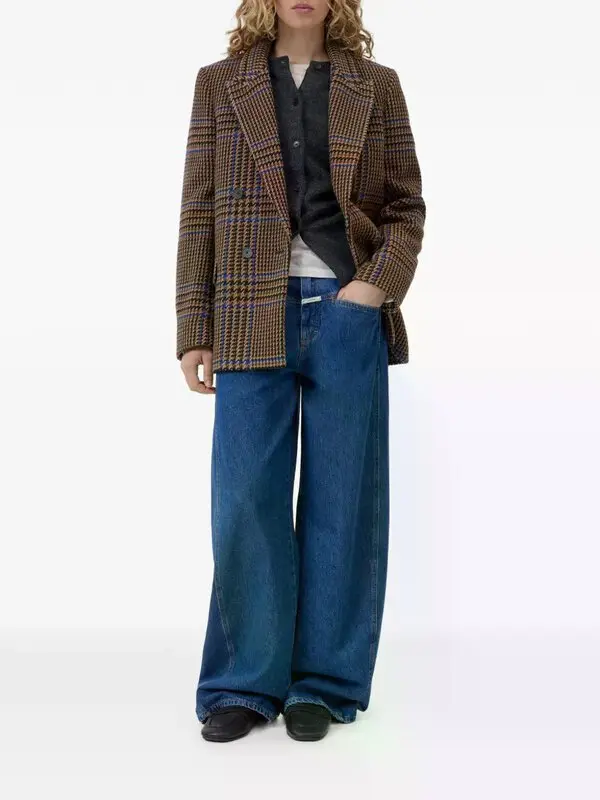 Closed Check-pattern Double-breasted Blazer
