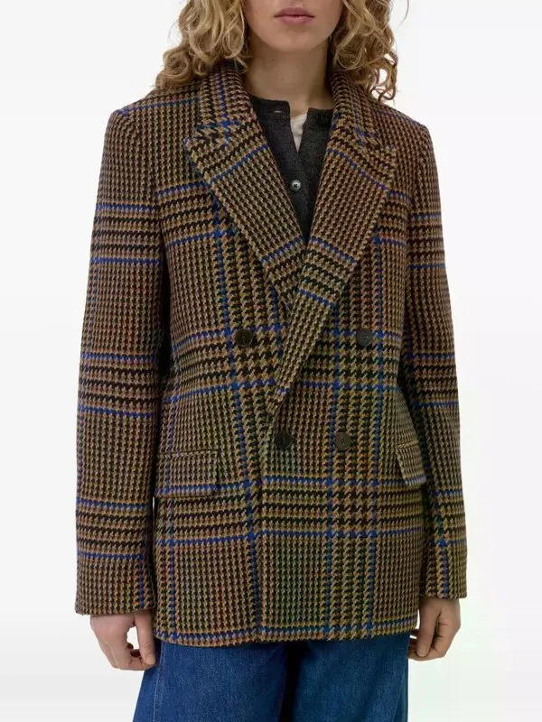 Closed Check-pattern Double-breasted Blazer